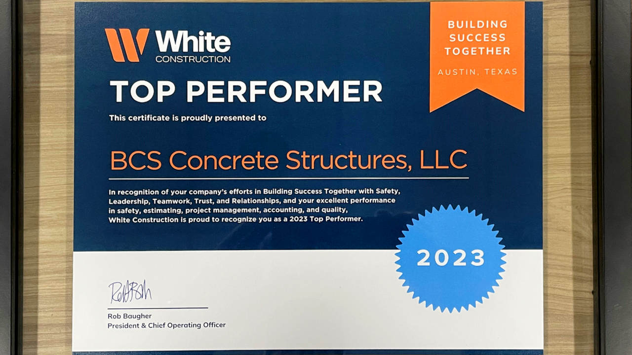 BCS is White Construction’s Top Performer Winner Again for 2023! - BCS ...